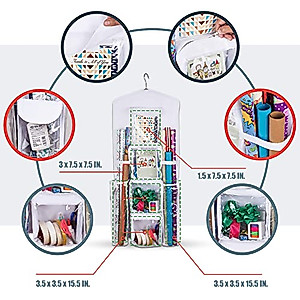 Regal Bazaar Large Double-Sided Hanging White Gift Bag Organizer & Dual-Sided Hanging White Gift Wrap Organizer - Two Great Hanging Organizer Products for Your Home