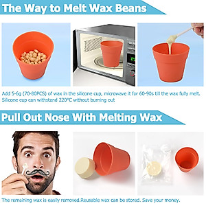 Nose Wax Hair Removal Kit by CoFashion | 100g Wax, 30 Applicators (15-30 Uses) | Painless, Quick & Easy for Men | 15 Mustache Guards, 1 Silicone Cup