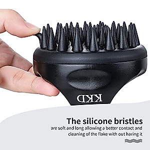 KKD Hair Scalp Massager Shampoo Brush, Scalp Care Hair Brush with Soft Silicone Scalp Massager, Exfoliate and Remove Dandruff, Promote Hair Growth ( Black)