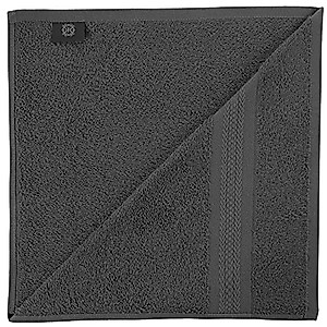 REGAL RUBY, 6 Piece Towel Set, 2 Bath Towels 2 Hand Towels 2 Washcloths, Soft and Absorbent, 100% Turkish Cotton Towels for Bathroom and Kitchen Shower Towel, Grey