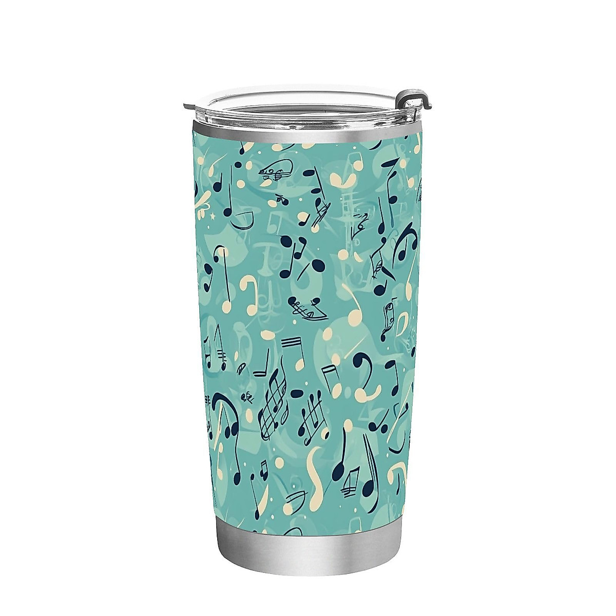 sanluoli Music Winter Blue Stainless Steel thermal cups with Lid and Straw travel mugs for Water, Iced Tea or Coffee portable tumblers with lids 20 OZ