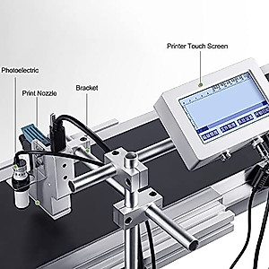 Online Inkjet Printer 5inch Touch Screen Automatic Code Printing Machine Print Logo QR Code Barcode for Assembly Line (12.7mm)