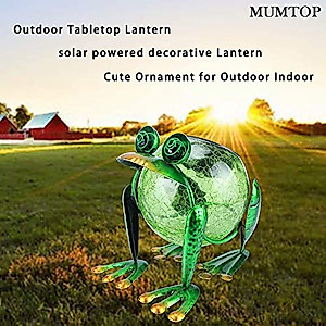 Solar Garden Lantern Waterproof LED Frog Solar Lights Outdoor Decorative Tabletop Lanterns Lamp for Yard Patio Table Decoration