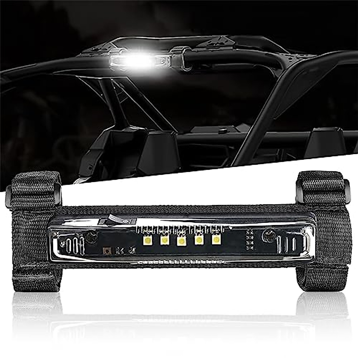 SKUNTUGUANG UTV Interior Lights, Roll Bar Mount LED Dome Light for UTV ATV Polaris RZR Can-Am Truck Car Off Road Vehicle - Black