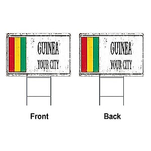 Guinea Yard Signs with Stakes 12x18 Inch International Bunting Banner Funny Yard Sign for House Rent Party Supplies Décor