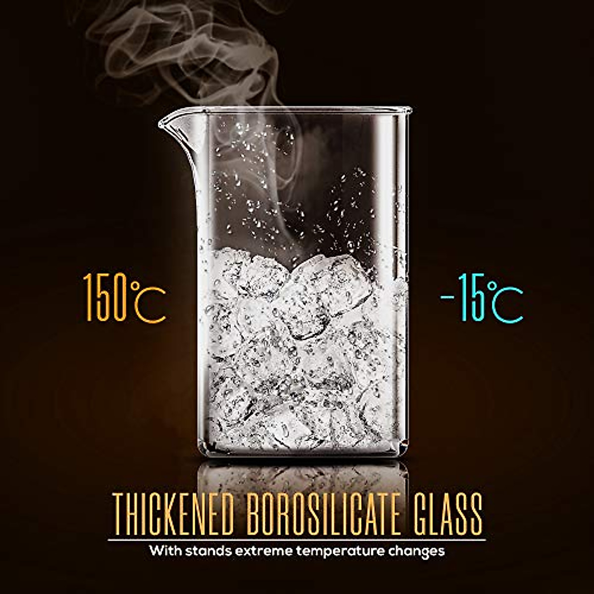 Utopia Kitchen 51 Ounce French Press Espresso and Tea Maker with Triple Filters, Stainless Steel Plunger and Heat Resistant Borosilicate Glass - Black