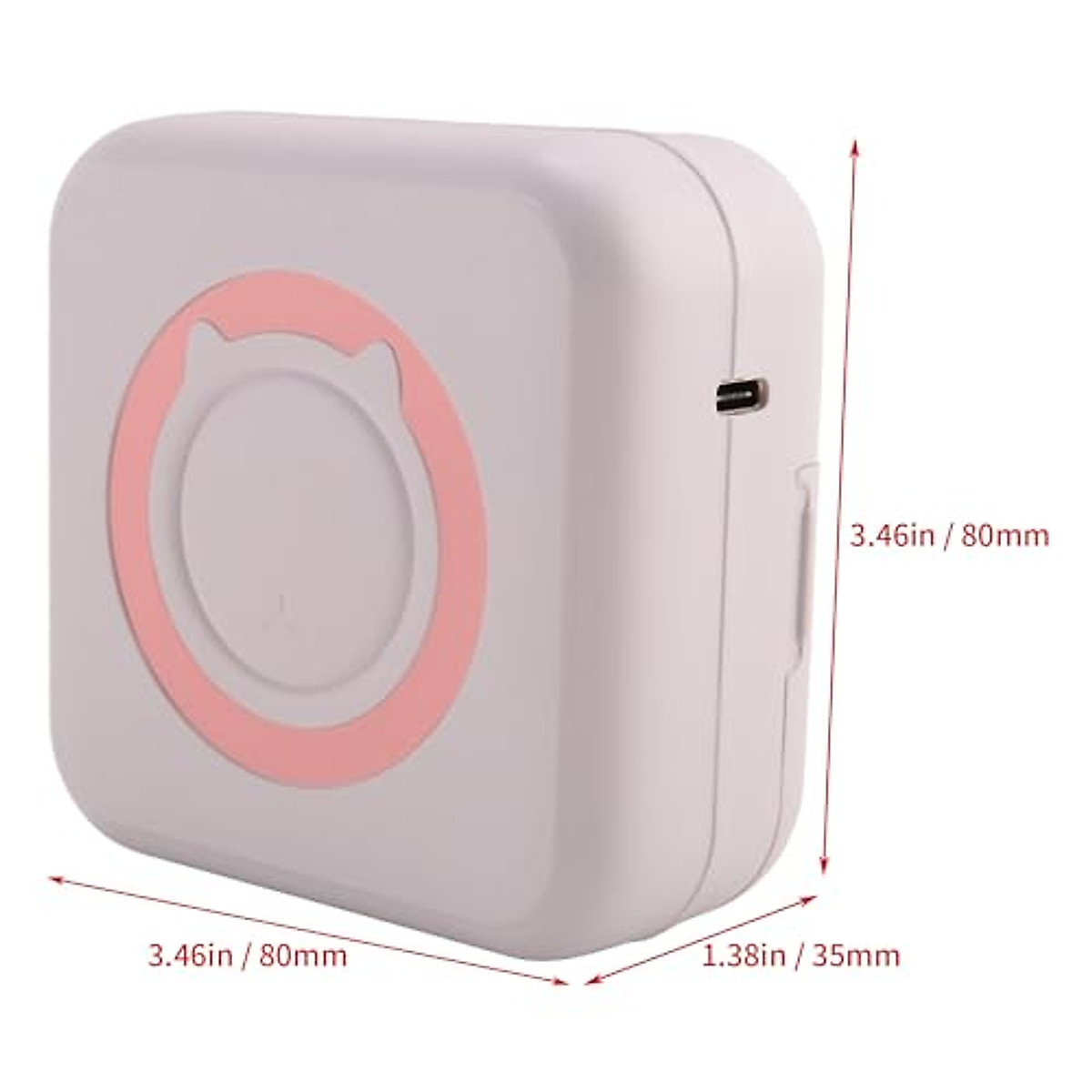 ZXHZAQ Mini Portable Thermal Printer Wireless Bluetooth Printer Multifunctional Label Printer with Thermal Paper+Color Pen B