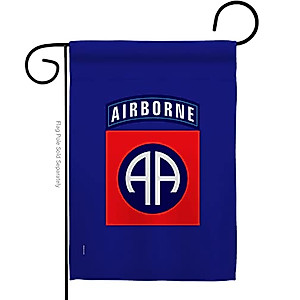US MILITARY U.S. Army 82nd Airborne Division Flag Armed Forces Double-Sided Lawn Decoration Gift House Garden Yard Banner United State American Military Veteran, 12" x 18.5 Made in USA