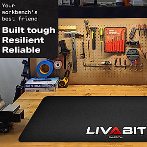 LIVABIT – 12” X 36” inch Gunsmith Cleaning Tool Work Bench - Non-Slip and Oil Resistant Neoprene Gun Mat - 4 mm Thickness - Compatible with Rifles and Small to Large Pistols – Black