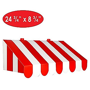 Beistle , 2 Piece 3-D Awning Wall Decorations, 24.75" x 8.75" (Red/White)