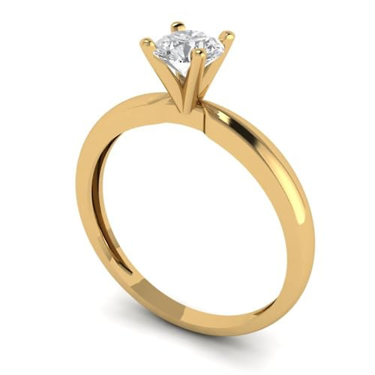 Clara Pucci 0.50ct Round Cut Solitaire White Lab Created Sapphire Engagement Bridal Promise Anniversary Ring in 18K Yellow Gold 4.25