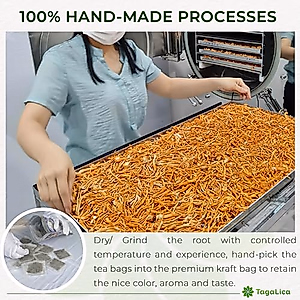 Premium 135 Dandelion Root Tea Bags, 100% Natural & Pure from Dandelion Root, Eco-Conscious Tea Bags, Dandelion Tea, Dandelion Root Herbal Tea. Dandelion Root Tea. No Sugar, No Caffeine, No Gluten, Vegan