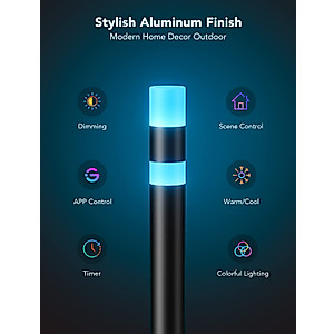 Govee Outdoor Pathway Lights, Patio Decorations, Smart Outdoor Lights with App Control, 250LM RGBIC Walkway Lights, IP65 Aluminum Landscape Lighting for Yard, Works with Alexa, Wired 4 Pack