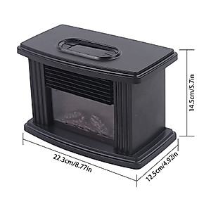 Futchoy Electric Fireplace Stove, Mini Personal Portable Freestanding Fireplace Heater, Realistic Flame Effects, Air Heating Space Warmer Fan Radiator, Overheating Safe Design, 1000W