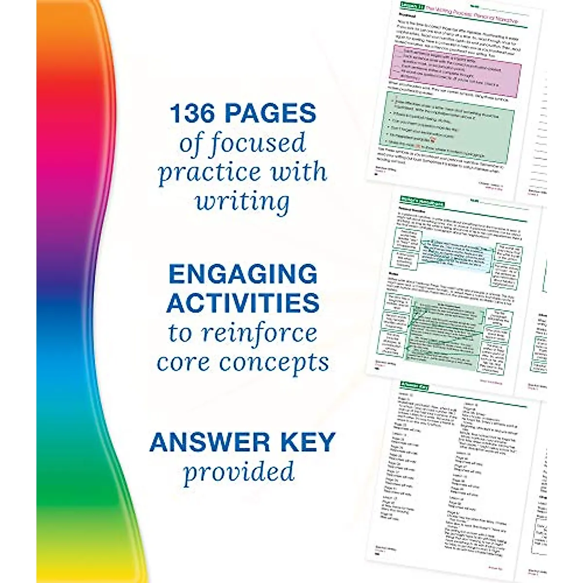Spectrum Writing Grade 3, Ages 8 to 9, 3rd Grade Writing Workbook, Informative, Opinion, News Report, Letter, and Story Writing Prompts, Writing Practice for Kids - 136 Pages