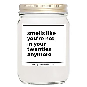 YouNique Designs 30th Birthday Candle Gifts for Women Men, 8 Oz, 30th Birthday Gifts for Her Him, Happy Birthday for Turning 30, Dirty Thirty 30 Year Old Birthday Gifts (Lavender & Vanilla)