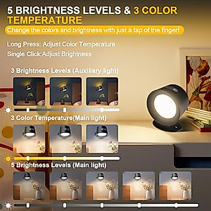 M-Xeotei Wall Lights, Battery Operated Wall Sconce, 3 Color Temperatures and Brightness Dimmable, Touch and Remote Control, Peel and Stick Sconce Lights (2PCS)