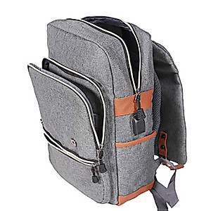 Rockland Heritage USB Laptop Backpack, Grey, Large