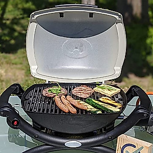 Uniflasy 7645 Cast Iron Cooking Grates and 41862 Grill Burner for Weber Q200, Q220, Q2000, 53060001 Series Gas Grills, for Weber 7645/65811 Cast Iron grates Grates and 69956/60041 Burner Pipe