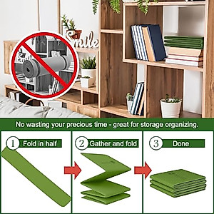 WEme Yoga Mat 1/4-Inch Thick Folding Yoga Mat TPE Eco-friendly High Density Anti-Tear Non-Slip Exercise & Fitness Mat, Foldable Easy Multipurpose Exercise Mat for Pilates, Home Workout