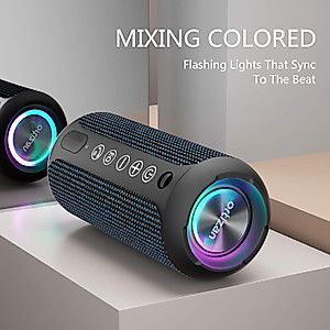 Ortizan X8PRO & X10 Navy, Portable Wireless Bluetooth Speakers, IPX7 Waterproof Shower Speaker with Deep Bass/LED Light/30H Battery/TF Card/AUX, True Wireless Stereo Speaker for Indoor&Outdoor