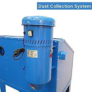 Cimcame Sandblasting&Sandblaster Cabinet 90 Gallon with Dust Collection Reclaimer System Floor Abrasive Blast Cabinet for Rust Grime Paint Removing