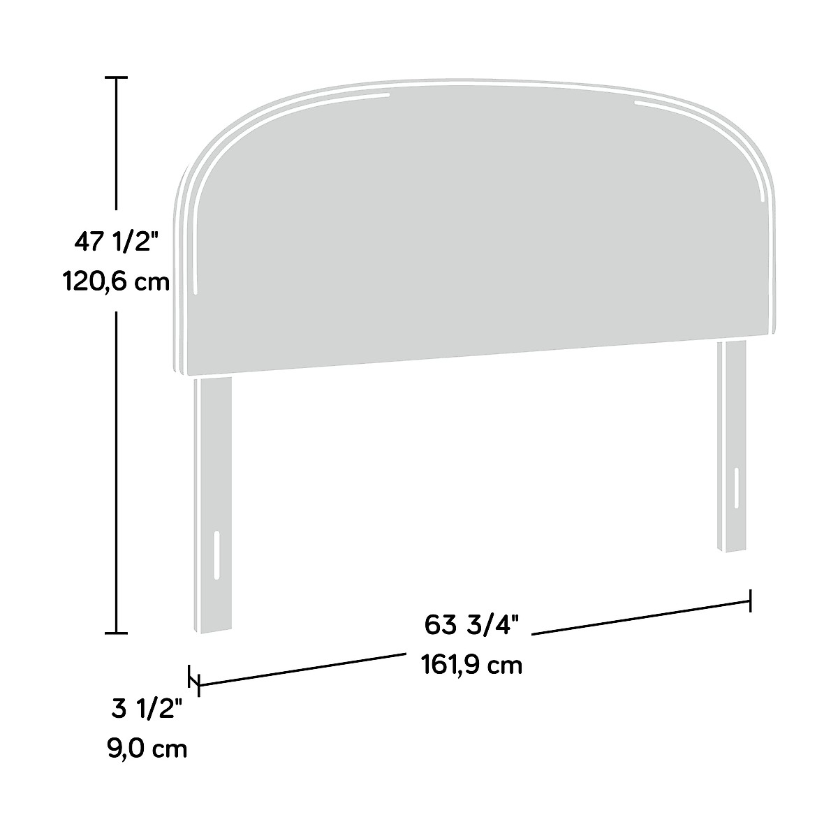 Sauder Cannery Bridge Headboard, L: 63.74" x W: 3.54" x H: 47.48", Dusty Pink Finish