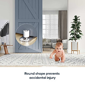 EaseLife Sliding Barn Door Bottom Floor Guide,Ball Bearings Adjustable Stay Roller,Wall Mount System,Flush Flat Bottom Design,2 Assemble Setup Options,Fit All Size Door,Brushed Chrome