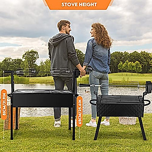 GJCrafts Upgrated Portable Spit Rotisserie and BBQ Charcoal Grill, Enlarged Roast Leg of Lamb Stove Automatic Household Electric Charcoal Grilled Fish Chicken Rabbit Outdoor Grill BBQ Folding Grill