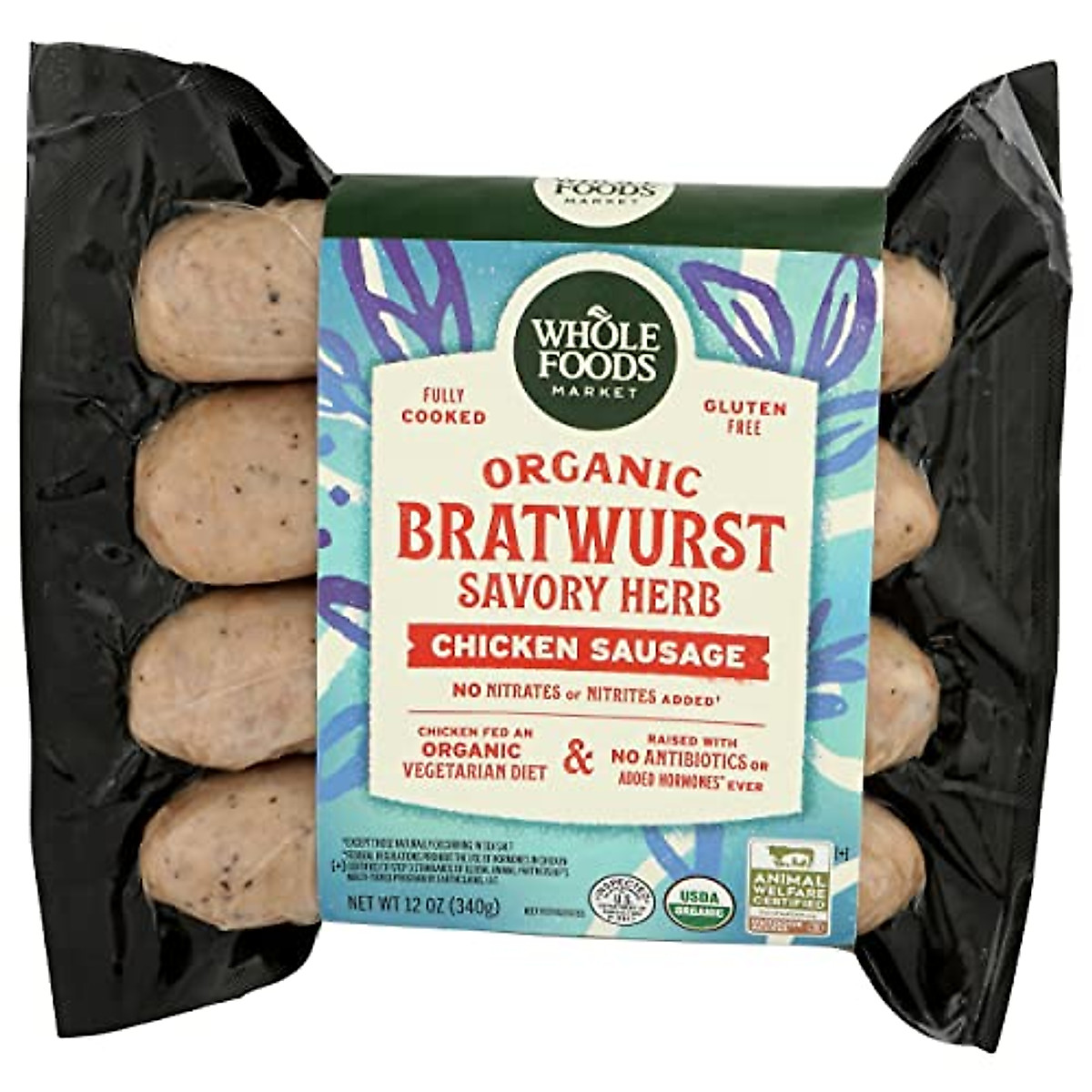 365 By Whole Foods Market, Chicken Sausage Bratwurst Organic Step 3, 12 Ounce