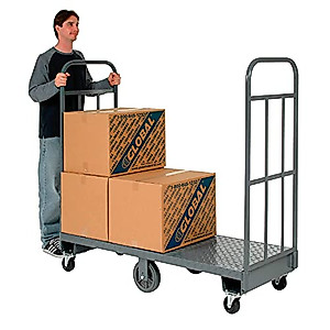 GLOBAL INDUSTRIAL Steel Deck High-End Narrow Aisle U-Boat Platform Truck 60 x 16 1500 Lb. Capacity