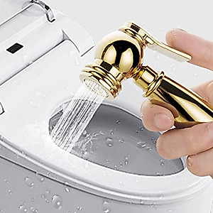 ZLOCYIVHE Hand Shower for Toilet Use Hand Held Toilet Bidet Sprayer Toilet Bidet Sprayer Set Brass Gold with Hose Cold Water Toilet Spray Gun Attachment