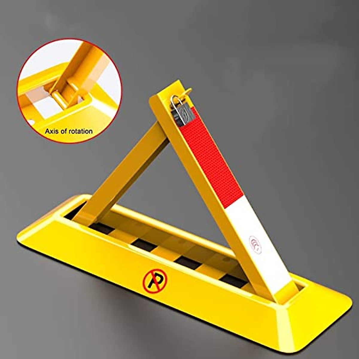 Folding Parking Barrier, Car Parking Pole Triangular, Removable Parking Space Lock, Manual Parking Blocker, Parking Security Bollards,48CM