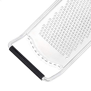 AmazonCommercial Stainless Steel Fine Grater & Zester, Wide Blade, Black