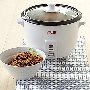 IMUSA USA GAU-00012 Electric NonStick Rice Cooker 5-Cup (Uncooked) 10-Cup (Cooked), White