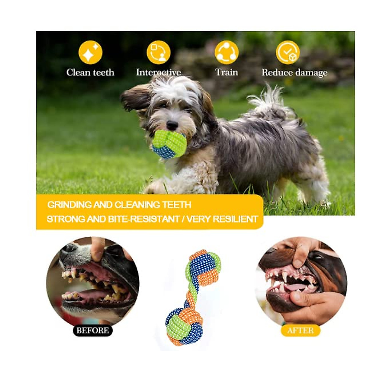 YOOCIZ Tough Dog Toys for Aggressive Chewers, Large Dog Toys with Larger Knot Rope Toys Interactive Dog Chew Toy for Small, Medium & Large Breed…
