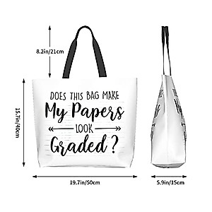 CURANI Women Tote Bags Top Handle Satchel Handbags Polyester Does This Bag Make My Papers Look Graded Shoulder Purse