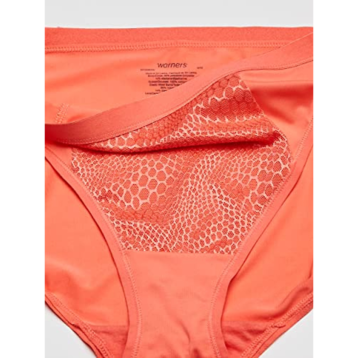 Warner's womens Blissful Benefits Tummy Smoothing Hi-cut Panty Underwear, Sugar Coral Pearled Ivory Black, Large US