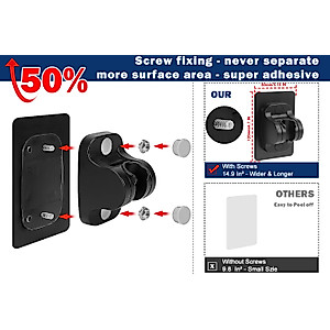 NearMoon Self Adhesive Shower Head Holder-Adjustable Handheld Shower Holder NO Drilling Wall Mount Waterproof (1 Pack, Matte Black)