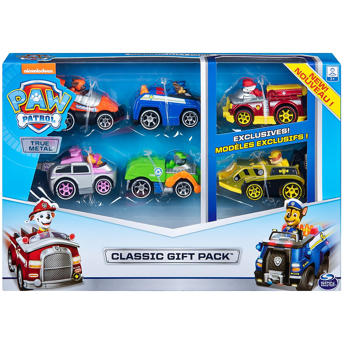 Paw Patrol, True Metal Classic Gift Pack of 6 Collectible Die-Cast Vehicles, 1:55 Scale