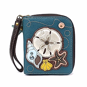 Chala Handbags Sand Dollar Zip-Around Wristlet Wallet