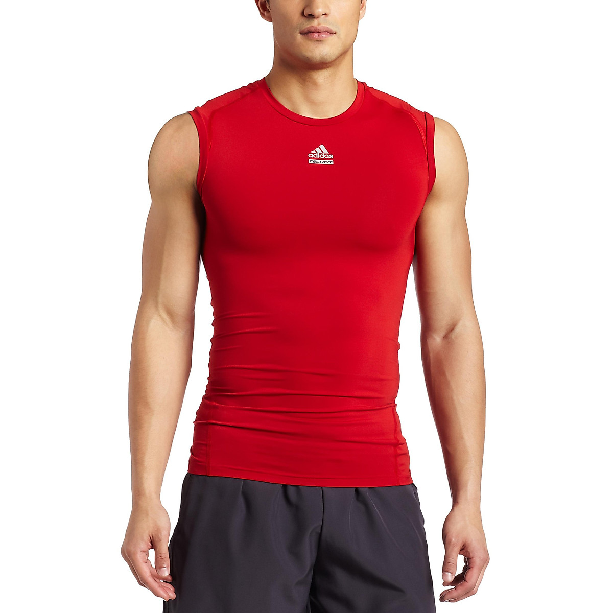 adidas Men's Techfit Cut and Sewn Sleeveless Top (Universe Red, XX-Large)
