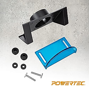 POWERTEC 71733 Full Size Router Bit Guard Kit with Router Table Dust Port | 2.5” ID x 6.5” Dust Collection Adapter