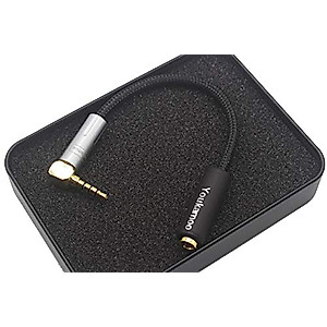 Youkamoo [ 3.5mm Balanced Right Angle ] 3.5mm Male to 4.4mm Female 8 Core Silver Plated Headphone Earphone Audio Adapter Cable New in Box 3.5mm Balanced to 4.4mm Balanced