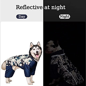 Petvins Dog Cold Weather Coat for Large Medium Dogs, Zipper Cotton Padded Dog Jacket Clothes, Outdoors Camouflage Winter Costume for Large Breed Dog Size XXL