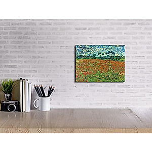 Wieco Art Poppy Field June 1890 Canvas Print of Vincent Van Gogh Wall Art Paintings Reproduction Field Pictures Artwork for Wall Decor and Home Decorations