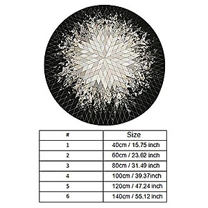 Round Area Rug, Washable Flannel Carpet Round Rugs for Corner Non-Slip Floor Mat Perfect for Bedroom Kitchens Dining Rooms