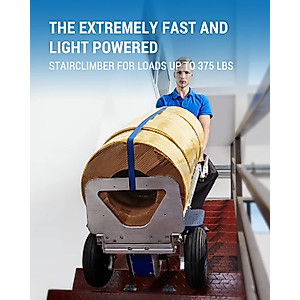 XSTO ZW7170EC Electric Stair Climbing & Foldable Aluminum Hand Truck with Retractable 4th Wheel Attachment and Pneumatic Wheels - 375LBS Capacity Stair Climbing Hand Truck Dolly for Furniture Moving