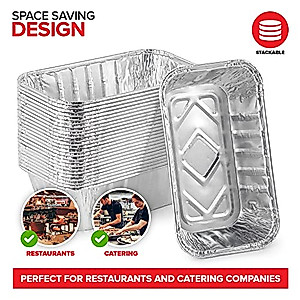 Stock Your Home 1 Lb Aluminum Foil Mini Loaf Pans (30 Pack) Disposable Small Loaf Pan – 1 Pound Baking Tin Liners, Perfect to Bake Cakes, Bread Loaves, and Meat - 6 x 3.5 x 2