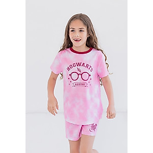 Harry Potter Little GirlsGirls Pajama Shirt and Shorts Sleep Set Tie Dye Pink 7-8